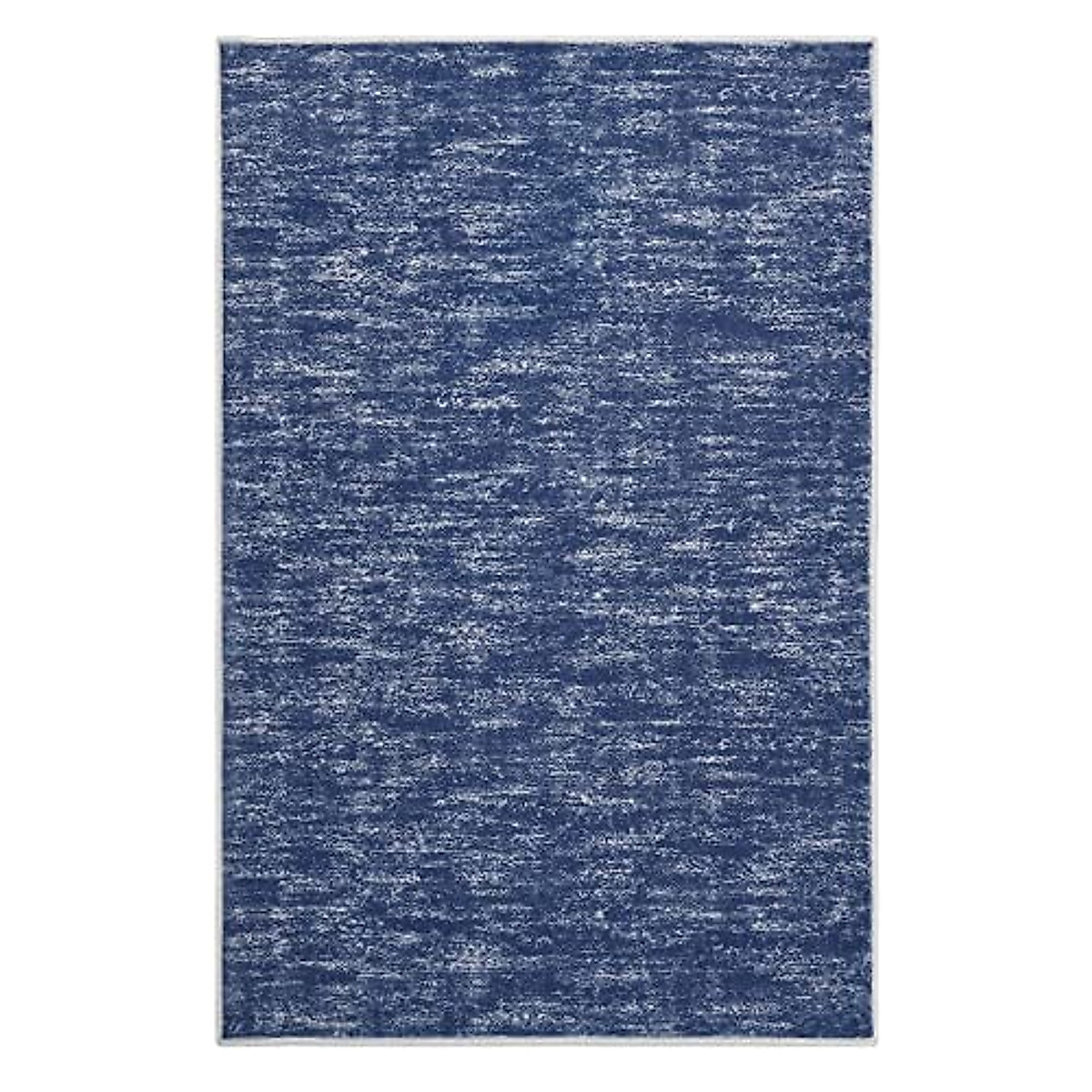 RUGSREAL Solid Machine Washable Area Rug Soft Low-Pile Modern Contemporary Area Rug Non-Slip Throw Indoor Carpet for Living Room Bedroom Kids Room, 4' x 6' Blue