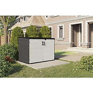 Suncast BMS4780 Stow-Away Horizontal Shed with Floor - Peppercorn