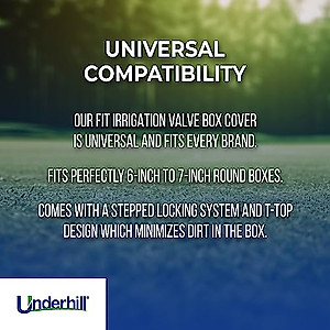 Underhill Sprinkler Valve Round Box Lid, VersaLid 6” to 7” Universal Cover for Automatic Irrigation System, Lawn, Yard, Outside, Green, VL-6