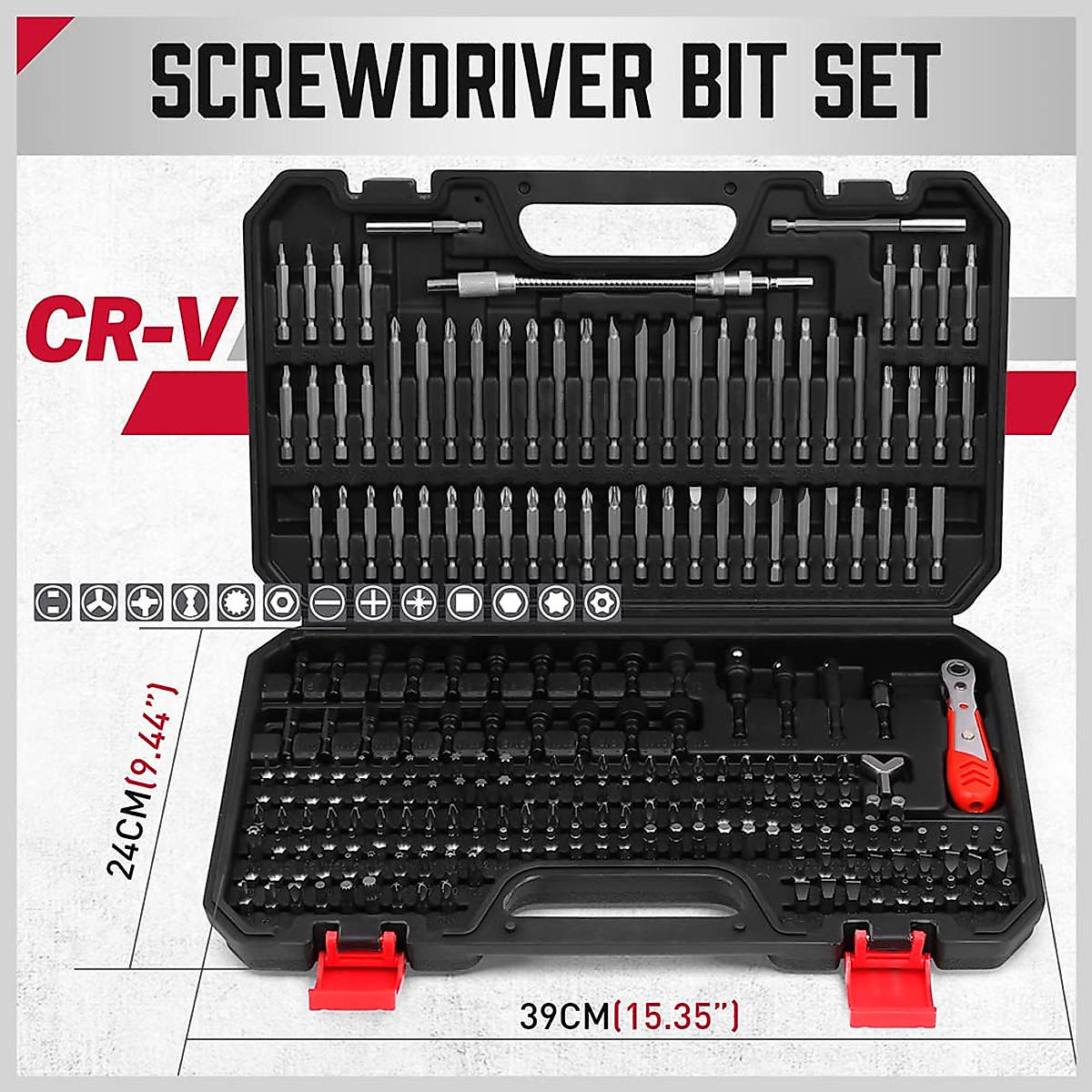 232-Piece Ultimate Screwdriver Bit Set - Security Bit Set, Screw Driver Bit Set, Magnetic Bit Set, Nut Driver, Ratchet Wrench, Bit H