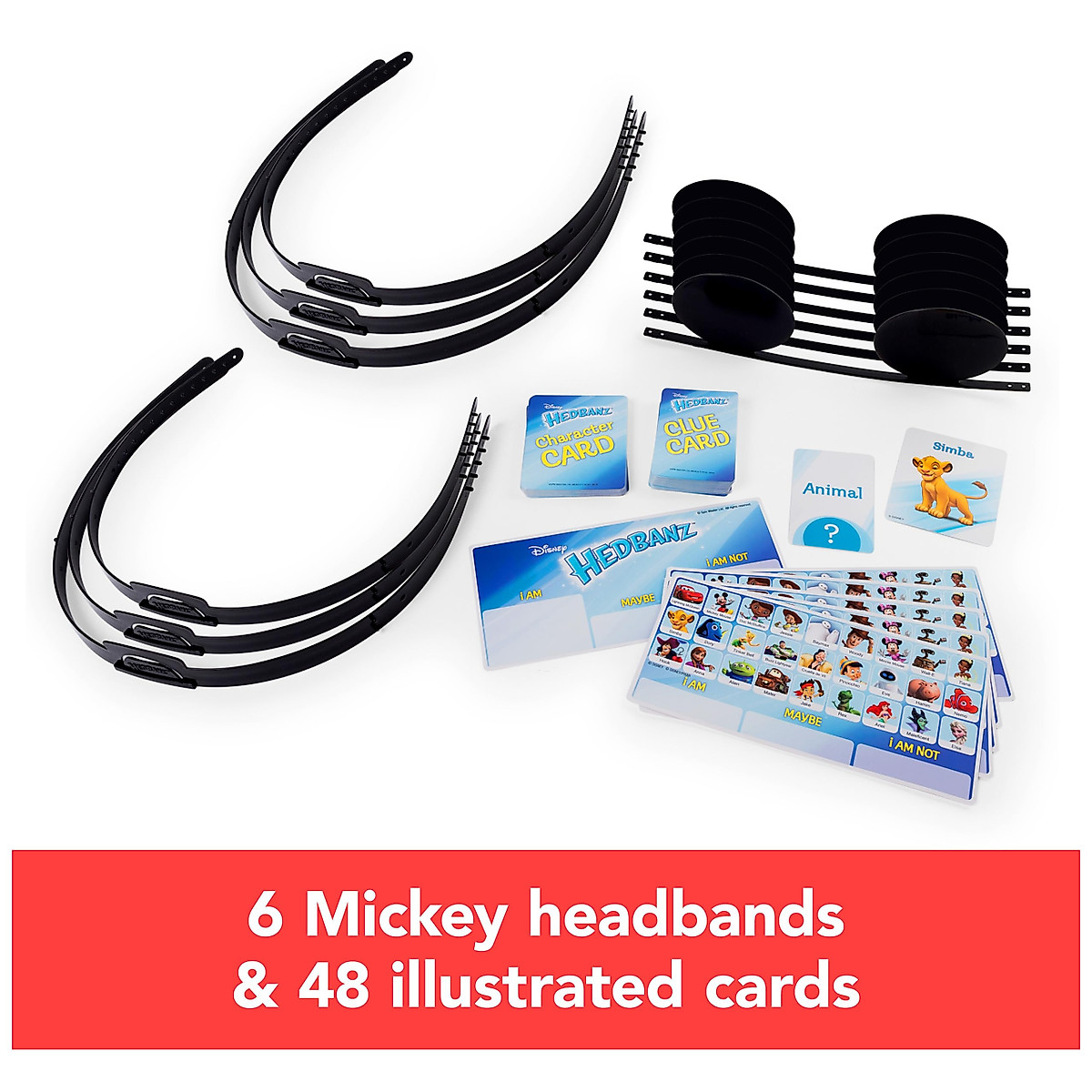 HedBanz Disney, Guessing Game Featuring Disney Characters, for Kids & Adults, Ages 7 & Up (Edition May Vary)