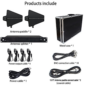 UHF Active Directional Antenna Power Distribution System for SHURE Wireless Microphone System with Antenna Paddle