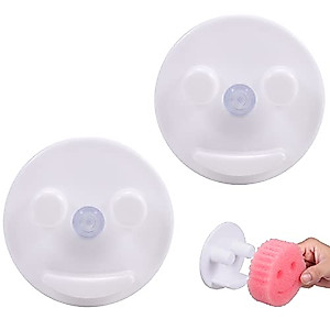 Smiley Face Sponge Holder,2pack Sponge Holder for Kitchen Bathroom Sink Suction Cup Installation ,Sponge Organizer for Kitchen,Dishwasher Safe (Sponges Not Included)