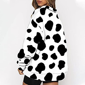 Fashion Women Casual Print Lapel Neck Long Sleeve Loose T-Shirt Blouse Pullover Tops