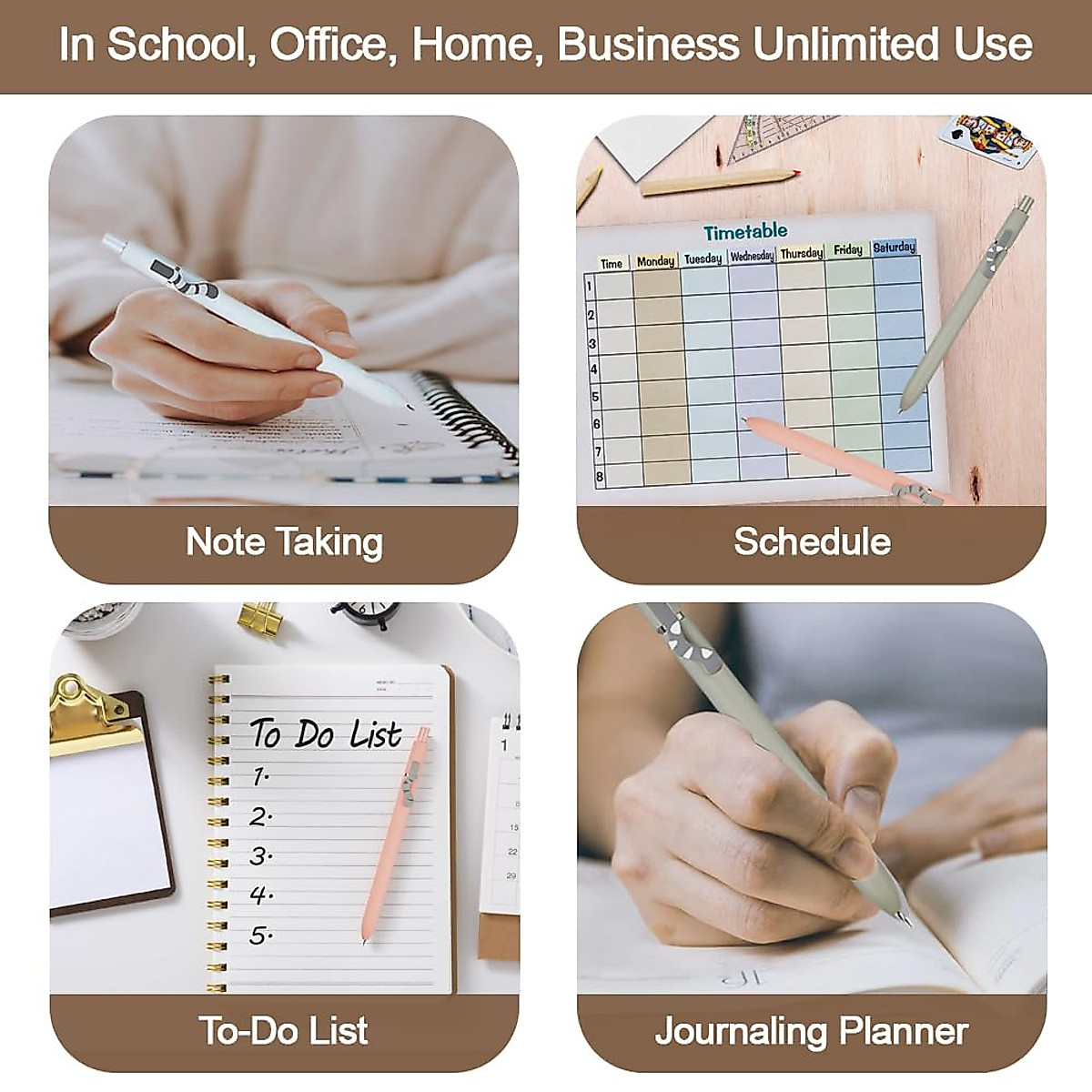 4pcs Cute Cat Ballpoint Kawaii Pens, Colorful 0.5mm Fine Point Retractable Pen, Comfortable Smooth Writing Pens, Quick Dry Black Ink Gel Pens, Cute Pens for Women & School Supplies, Aesthetic pens