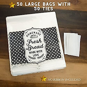 Large Bread Bags for Homemade Bread with Ties Perfect for Christmas Bread Bags Holiday Bread Bags Challah Sourdough Gift Bread Bags