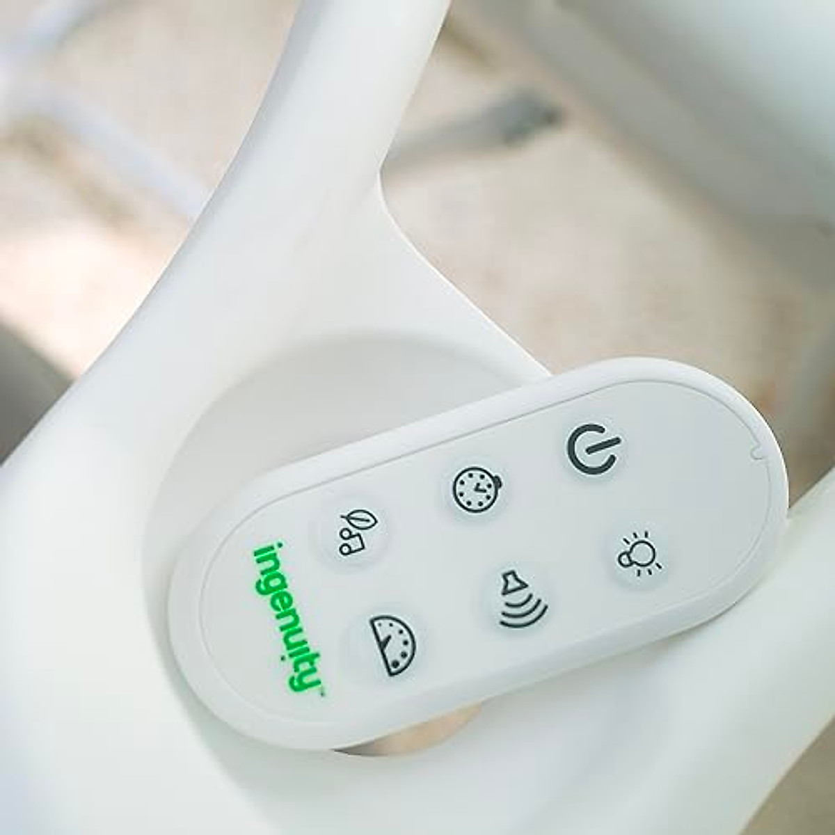 Ingenuity InLighten Soothing Swing & Rocker - Vibrating Swivel Infant Seat, Soothing Sounds, Lights - Nate