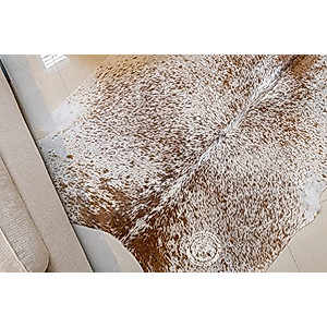 Genuine Salt and Pepper Brown and White Cowhide Rug 6 x 7 ft. 180 x 210 cm