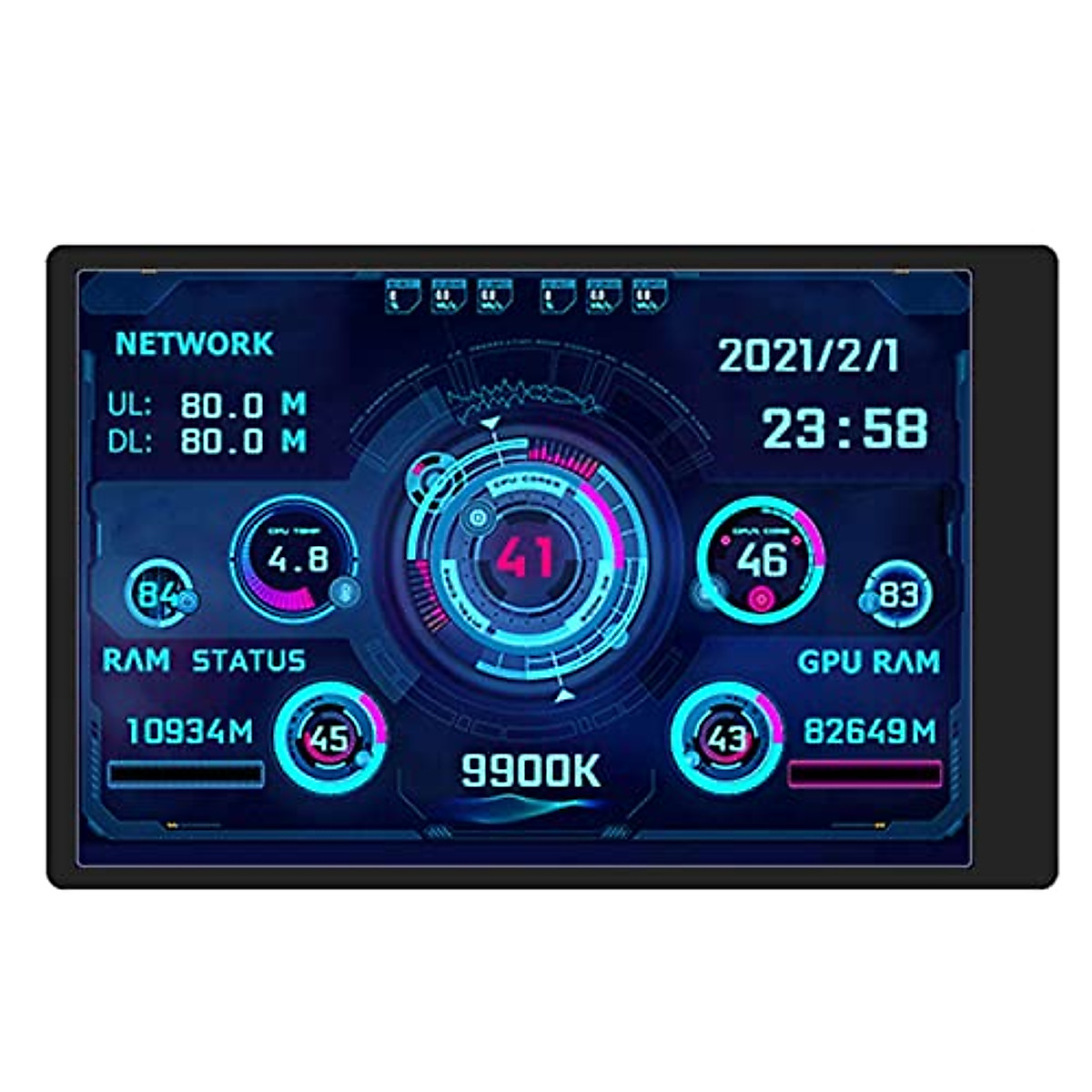 Display Screen, USB Simple Installation Mini Monitor Various Modes IPS Full View for Working