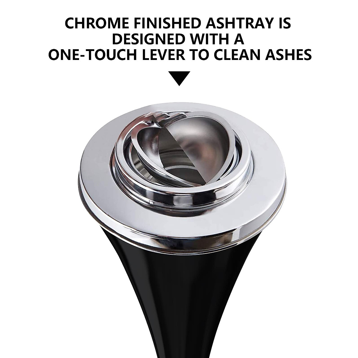 Floor Standing Ashtray with Lid 24 Inches High Standing Ashtray Outdoor Windproof Cigar Butt Ashtray Detachable Ashtray Stand Easy to Clean Tall Ashtray Stable Ashtray for Outdoor or Indoor Use Black