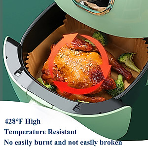 Air Fryer Disposable Paper, 100Pcs Parchment Paper Liners, Non-stick Cooking Paper, Oil Resistant, 6.3inch for 3-5Qt Air Fryer Baking Roasting Microwave (6.3IN-Square)