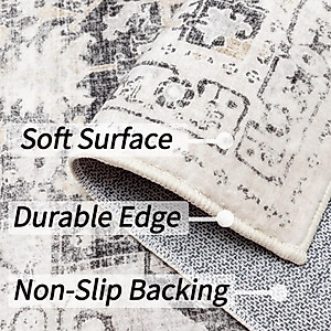 ARTWEAVER Washable Runner Rug 2x6-Hallway Runner Rug Kitchen Runner Rug and Mat-Non Slip Carpet Runner for Laundry Room Entryway Indoor (Gray,2'x6')