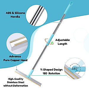 The Bouncing Bow Pet Hair Remover - Handle Carpet Rake & Magic Squeegee Broom, Easy Dog & Cat Fur Sweeper for Carpets, Rugs, and Household Cleaning