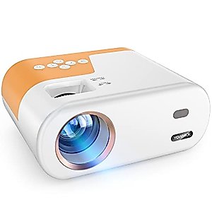 Mini Projector, Native 1080P Full HD YOWHICK DP02W Movie Projector for Outdoors, Portable Projector with Remote Control, HDMI, USB, AV and Aux Ports for Laptop, TV Stick, PS5 Smartphone