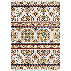 Livabliss Magnhild Bohemian Outdoor Area Rug,2' x 3', Orange