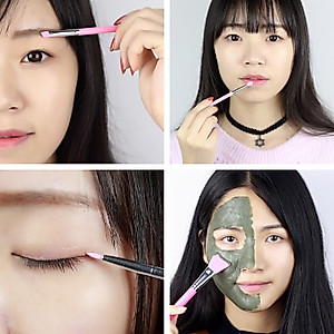 LORMAY 9 Pcs Silicone Makeup Brush Set: Applicator for Face Care, Eyeliner, Eyebrow, Eye Shadow, Lip Makeup and UV Epoxy Resin Crafts (Pink)