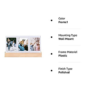 wogozan Instax Mini Picture Frame,Polaroid Frame For Fujifilm instax Mini 12/11/9/8/EVO Instant Camera and Polaroid 3" Film Photo, Can Be Used As Night Light Place 3 Photos