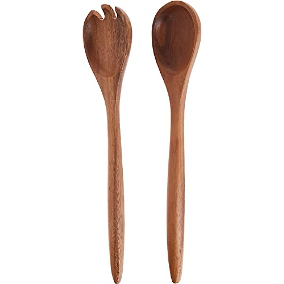 Lipper International Acacia Oblong Salad Servers, 12" Long, One Pair