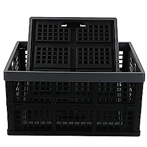 Sosody 34 L Plastic Storage Milk Crates, Large Collapsible Storage Basket, 2 Packs