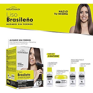 PLACENTA LIFE KERATIMASK Brazilian Straightening Kit with Keratin and Hyaluronic Acid - Keratin Treatment- Get a perfect smooth, shiny and silky- Formaldehyde FREE