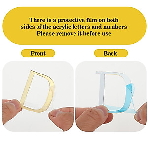 Teaaha 37PCS Acrylic Letters Cake Topper, Gold Acrylic Cake Alphabet Numbers Topper with A-Z and 0-9 DIY Cupcake Decoration Pick Personalized Letters Anniversary Wedding Baby Shower Party Supplies