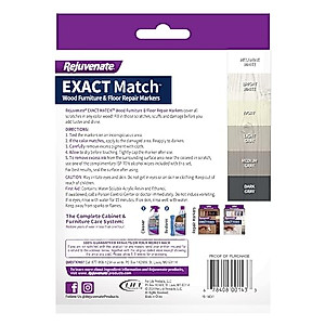 Rejuvenate Exact Match Wood Furniture & Floor Repair Markers, 6 Count, White/Gray Markers Cover All Scratches, Scuffs And Damage To Wood Furniture And Flooring