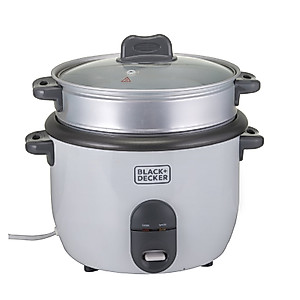 Black & Decker RC1860 700W 1.8 L 7.6 Cup Rice Cooker (Non-USA Compliant), White