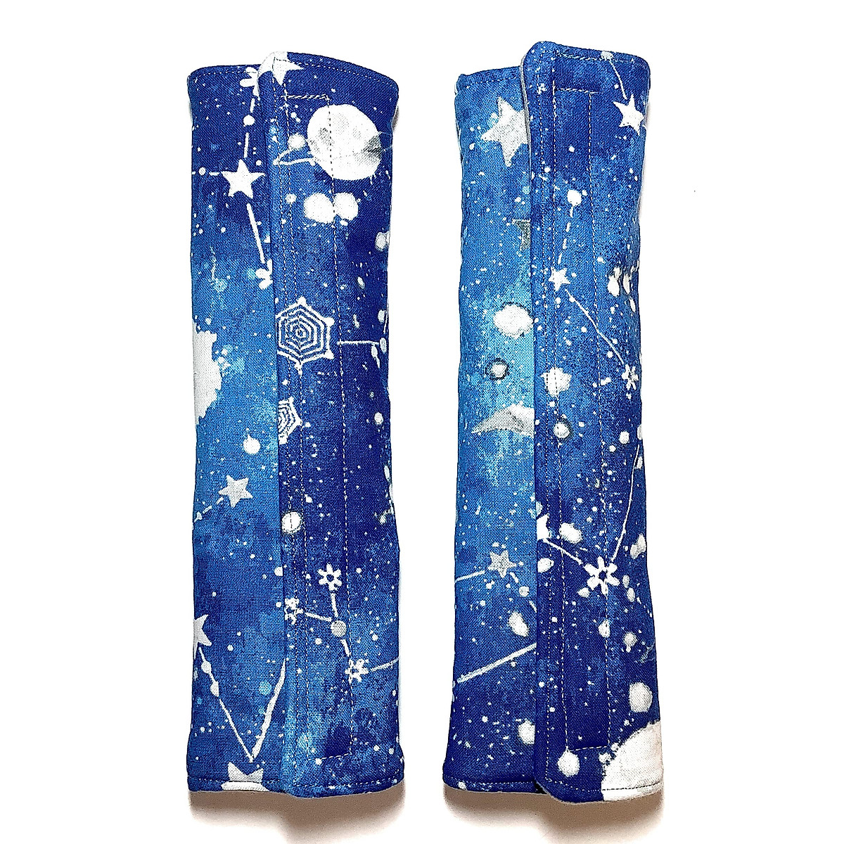 Set of 2 Universal Car Seat Belt Cover, Blue Moon White Dreamcatcher Saturn Star, Truck SUV Cushion Seatbelt Shoulder Strap, Soft Comfortable Driving Protection, Plush Padded 100% Cotton Adult Child