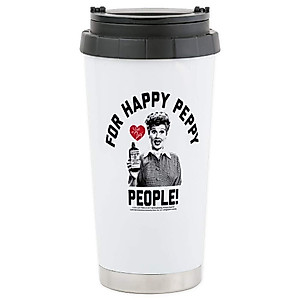 CafePress Lucy Happy Peppy 16 Oz Stainless Steel Travel Mug Stainless Steel Travel Mug, Insulated 20 oz. Coffee Tumbler