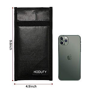 Hodufy Upgraded Faraday Bags for Key Fob (2 Pack), 7.7 x 4.7 Inches Faraday Cage Protector, Fireproof Waterproof Cell Phone Signal Jammer, Car RFID Signal Blocking, Anti-Theft Pouch