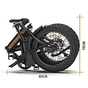 aostirmotor 500W(Peak 550W) Folding Electric Bike for Adults,36V 13Ah Battery Ebike 25MPH 20" X 4.0" Fat Tire Foldable Electric Bicycle Long Range 28+ Miles with 7-Speed