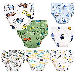 UCandy 7 Packs Potty Training Underwear for Boys,Baby Boy Training Pants Organic Cotton,Toilet Training Underpants for Boys 3T