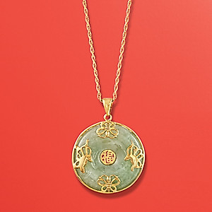 Ross-Simons Good Fortune Butterfly Pendant Necklace in 18kt Gold Over Sterling