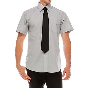 OmegaTux Mens Short Sleeve Solid Color Dress Shirts Apple Green