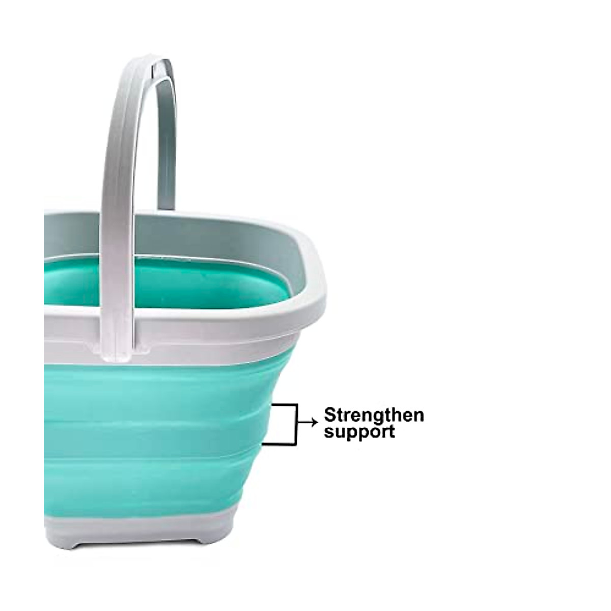 SAMMART 5L (1.3 Gallon) Collapsible Rectangular Handy Basket / Bucket (Pale Pink + Pine (Set of 2))