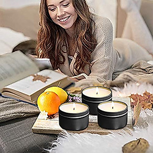 Empty Metal Tins Candle Tins,12 Pieces Metal Tins Candle Jars Candle Containers Candle Tins Empty Candle Jars for Candle Making, Candies, Gifts & Treasures, 8 oz,DIY Candle Making Needs (Black)