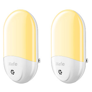 iKefe 2PCS LED Wall Plug-in Night Light Lamp with Automatic Light Sensor, Soft Warm White/Electric Outlet Plug Nightlight for Bathroom, Toddler, Kids, Baby Room, Nursery, Bedroom, Hallway, Kitchen