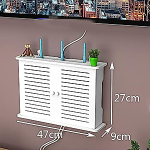 Coasta WiFi Router Boxes Wooden Box Cable Wire Bracket Wall Plug Board Shelf L