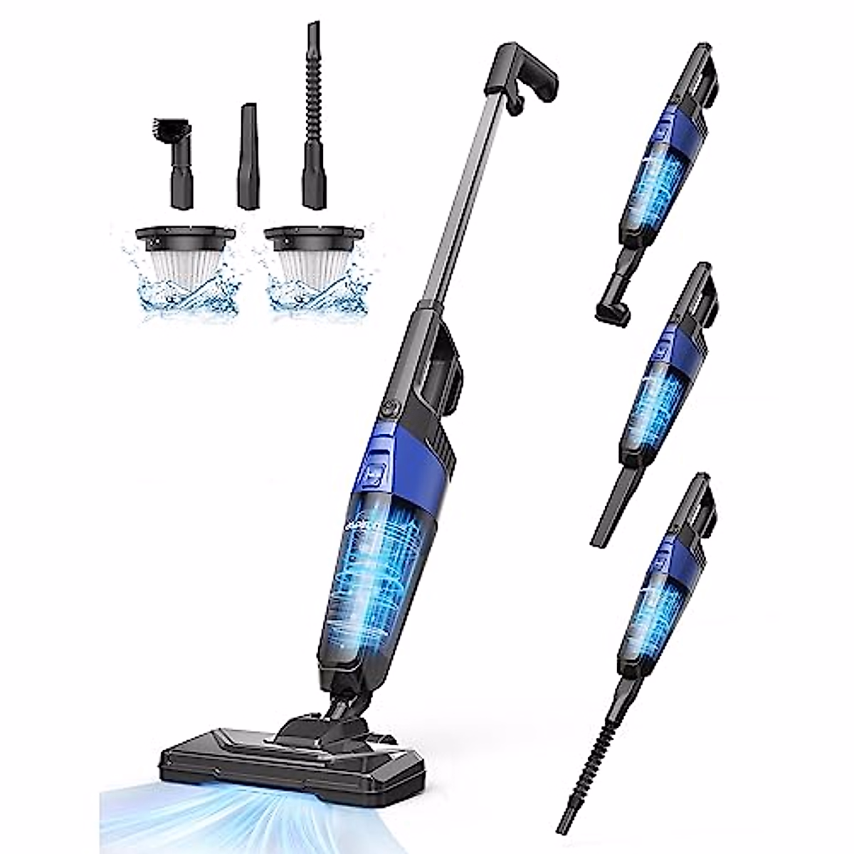 Aspiron Stick Vacuum Cleaner, Small Vacuum Cleaner with 20kPa Powerful Suction & 0.88QT Dust Cup and 32ft Power Cord, 5-in-1 Handheld Lightweight Bagless Vacuum Cleaner Carpet and Floor for Pet