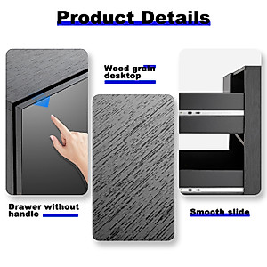 Anbuy LED 6 Drawer Dresser, Modern Dresser with High Gloss Drawers Dual Chest of Drawers Black Dresser for Bedroom with Lights (Black)