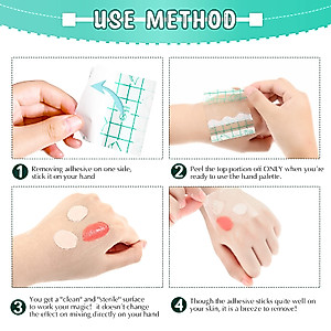 200 Pieces Makeup Hand Palette Adhesive Foundation Palette Disposable Foundation Mixing Tray Single Use Professional Make up Tools Clear Cosmetic Mix Palette for Every Makeup Artist