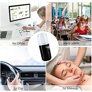 2Pack Kingsmile Facial Mister, Portable Face Mister, Cool Nano Mist Sprayer for Face Hydrating, Mini Handy Mister for Eyelash Extensions with 1oz Large Capacity Screwing Visual Water Tank Black/White