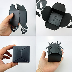 SaktopDeco 24 PCS Mini Black Halloween Boxes Mini Treat Gift Candy Boxes Small Party Favor Boxes