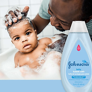 Johnson's Baby Bubble Bath for Gentle Baby Skin Care, Paraben-Free & Pediatrician-Tested Baby Bubble Bath, Hypoallergenic, Tear-Free, Dye-, Phthalate- & Sulfate-Free, 13.6 fl. oz