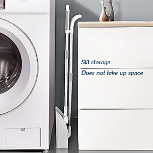 WMGoods Short Broom and Dustpan Set, 180 Degree Rotating Broom Set Indoor, Household Broom and Dustpan Set, 34” Broom and Stand Up Dustpan with Comb Teeth Combo Set for Boys or Girls