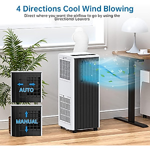 Takywep 8000BTU Portable Air Conditioners, 3-IN-1 Portable Conditioner with LCD Display Remote Control, Compact AC Unit Cools Rooms up to 350 Sq. Ft, 24H Timer, Sleep Mode, Portable AC for Indoor Room