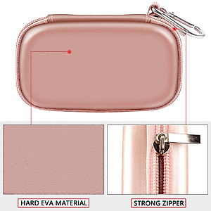 MP3 & MP4 Player Case for SOULCKER/G.G.Martinsen/Grtdhx/iPod Nano/Sandisk Music Player/Sony NW-A45 and Other Music Players with Bluetooth. Fit for Earbuds, USB Cable, Memory Card - Rose Gold