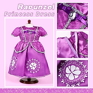 18-Inch Doll Clothes Princess Dress 5 Pc Pincess Dress Set Includes Cinderella, Belle, Snow White, Rapunzel and Aurora Fits 18" Dolls