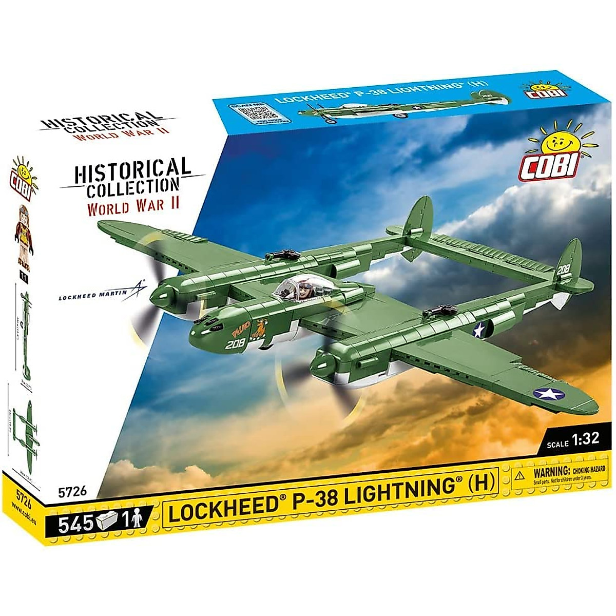 COBI Historical Collection: World War II Lockheed P-38 Lightning (H) Plane