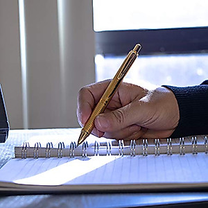 Pentel Energel 0.7 Alloy Rollerball Retractable Liquid Gel Metal Pen - Gold Pen Barrel - Black Ink - Gift Set With 2 Refills for Women, & Men.